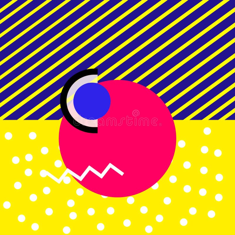 3D Punchy Illustration Background with Circles and Stripes Stock ...