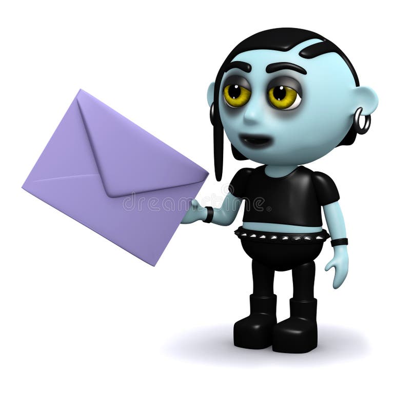 3d Punk goth has mail stock illustration. Illustration of cartoon ...