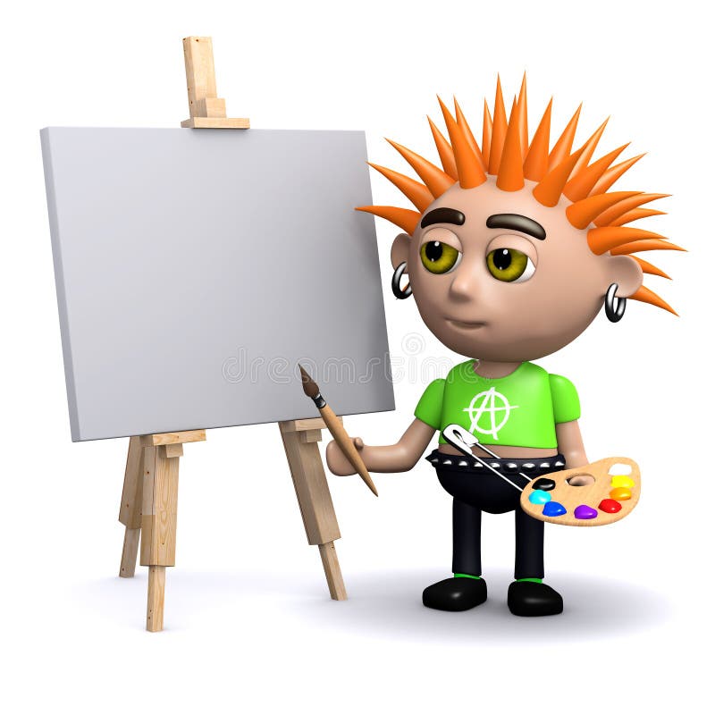 3d Punk kid is an artist stock illustration. Illustration of rotten ...