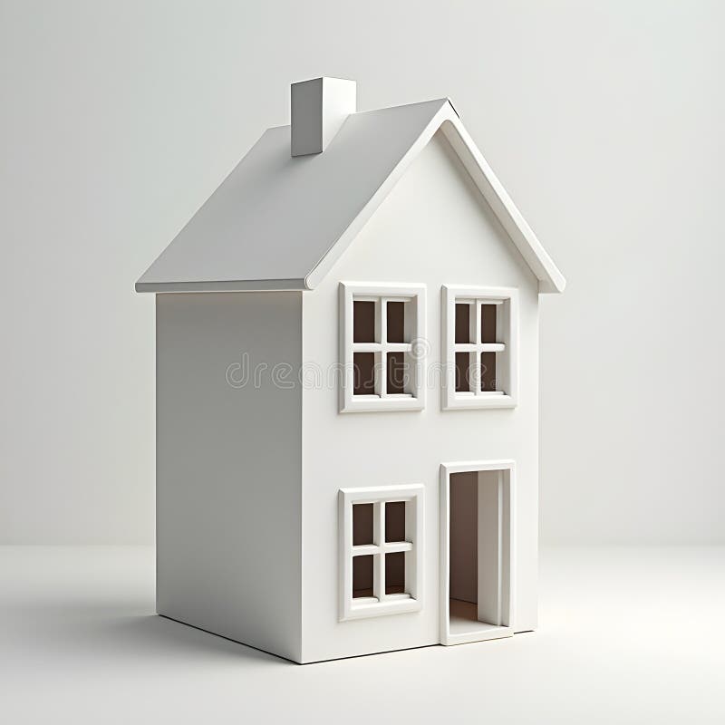 3d Puppet, Building the House. Over White Stock Photo - Illustration of ...