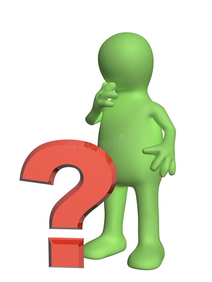 3d Puppet with Question Mark Stock Illustration - Illustration of ...