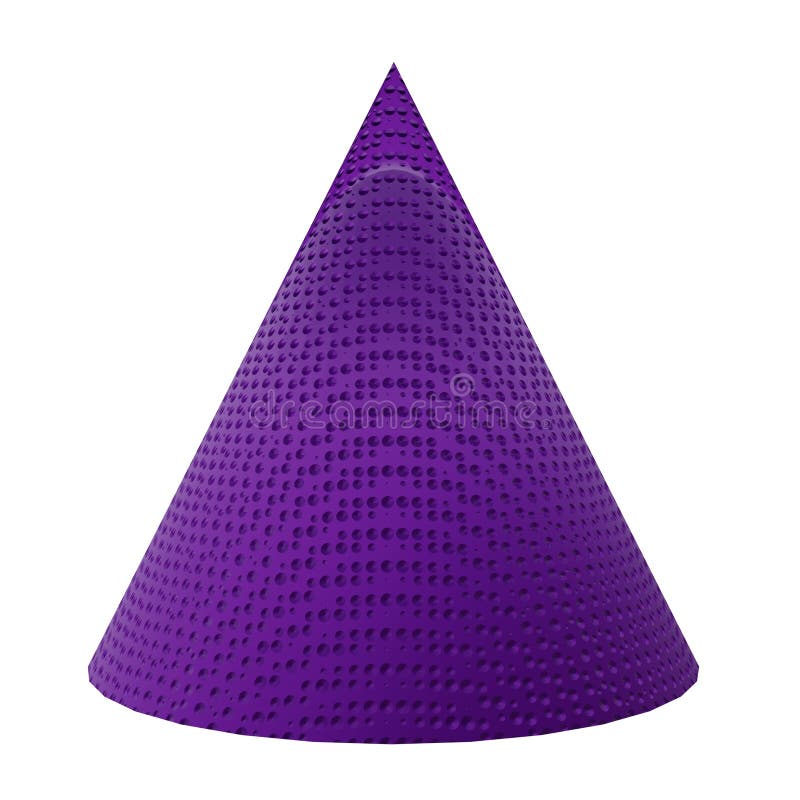 3D Purple Cone. Isolated on White Background Stock Illustration ...