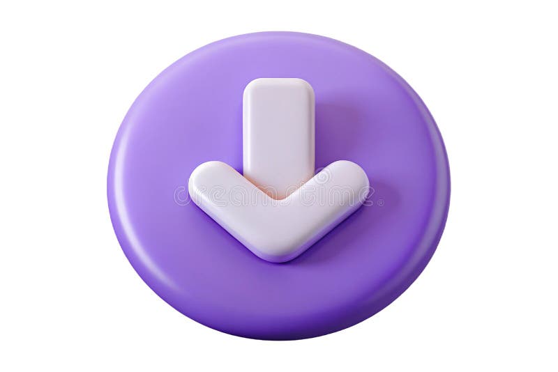 3D Purple Download Button stock illustration. Illustration of vibrant ...