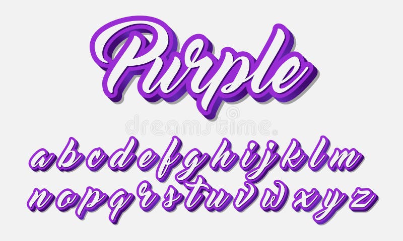 Purple Editable Text Effect. Vector Editable Text Effect Stock Vector ...