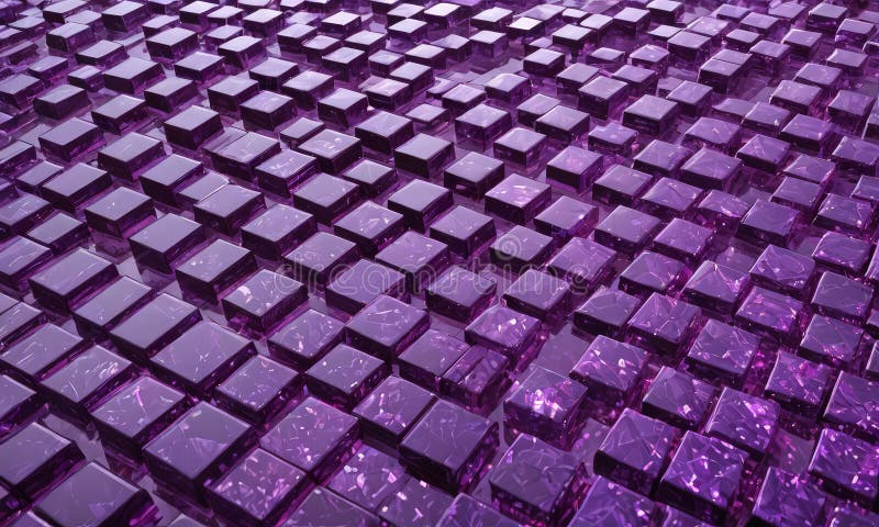 3D Purple Grid-like Pattern Composed Numerous Small Square Cubes ...