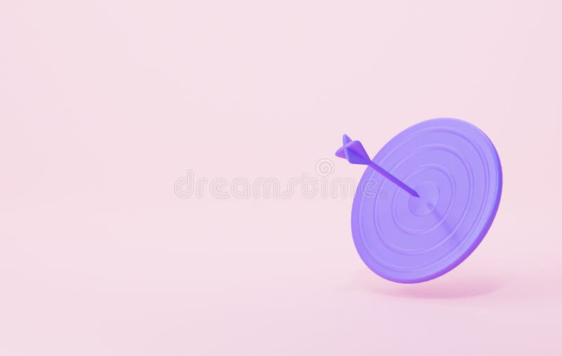 3d Purple Target with Arrow. 3D Rendering Illustration Stock ...