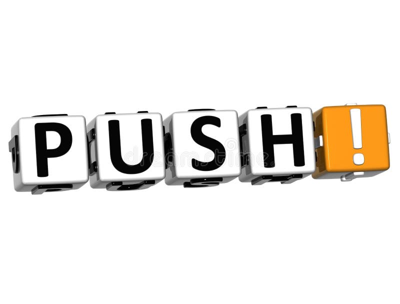 3D Push Block Text on White Stock Image - Image of idea, puzzle: 91877225