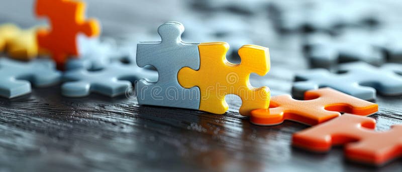 3D Puzzle Being Completed by Team Members, Representing Teamwork and ...