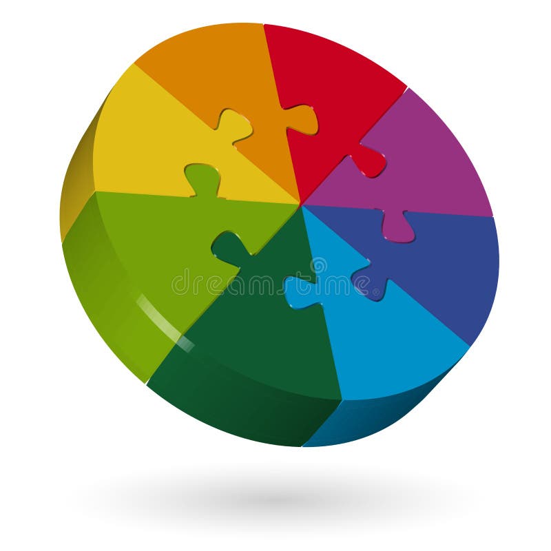 3D puzzle circle - 8 parts stock vector. Illustration of combine - 48701179