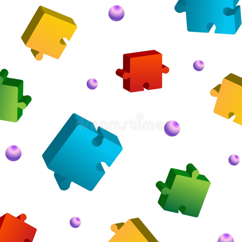 3D Puzzle Game Pieces Assembly Illustration Stock Illustration ...
