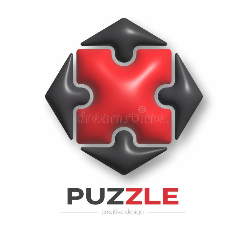 3d Puzzle Logo. a Template for an Emblem, Sticker, or Brand Stock ...