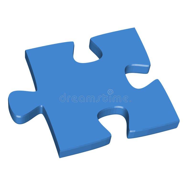 3D puzzle piece blue stock vector. Illustration of element - 305076488