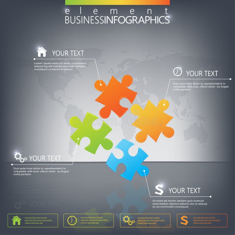 3D Puzzle Piece Infographics . Can Be Used for Web Design , Diagram ...