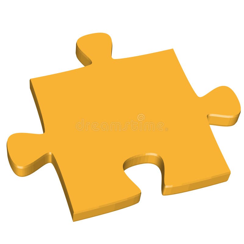 3D puzzle piece yellow stock vector. Illustration of color - 305076496