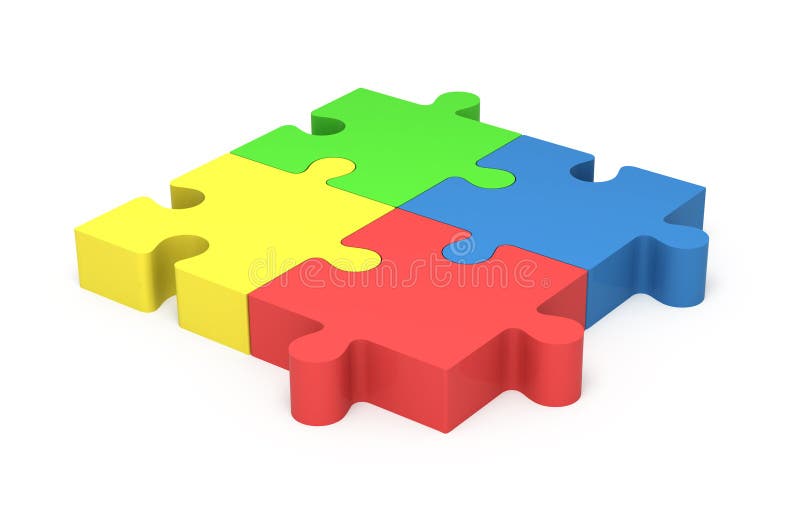 3D Puzzle Pieces. Concept Unity. Stock Photo - Image of diagram ...