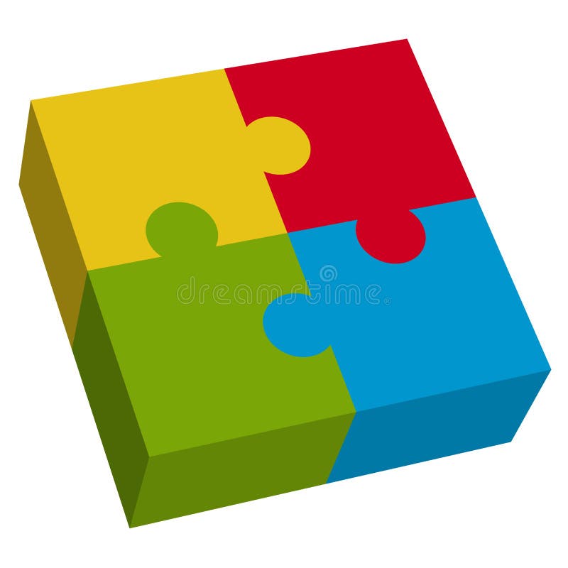 3D puzzle square stock vector. Illustration of development - 49225441