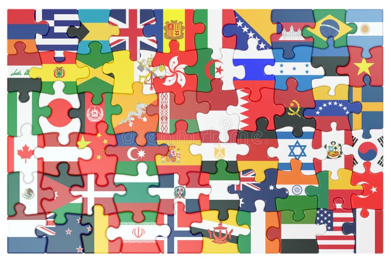 3D Puzzles from Flags, 3D Rendering Stock Illustration - Illustration ...