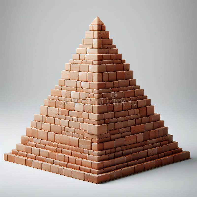 3D Pyramid from Different Blocks on a Clean Background. Stock ...