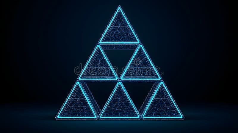 3D Pyramid Graph with Glowing Edges Illustrating Financial Concept in a ...