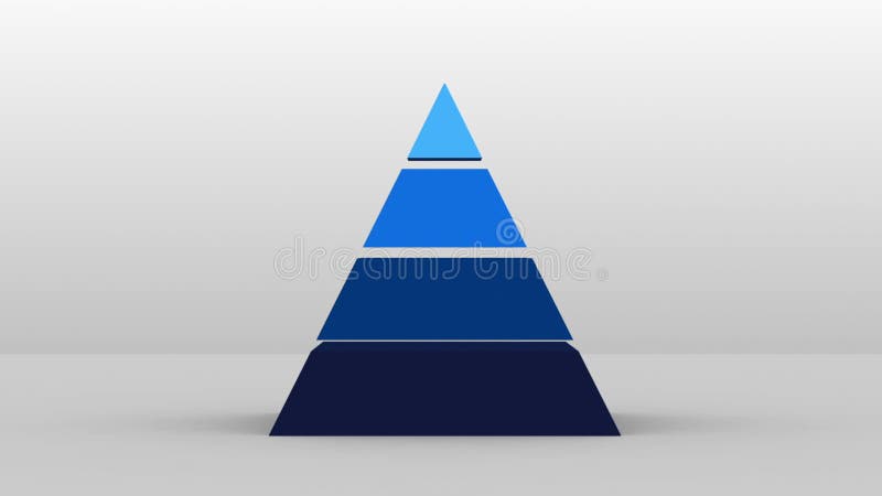 3D Pyramid Shape with Four Layers, Vector Infographic. Stock Footage ...