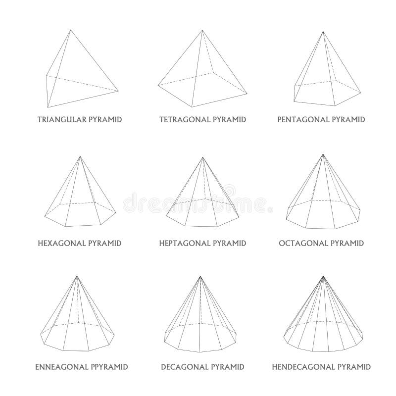 3d Pyramids Template. Realistic with Shadow Stock Vector - Illustration ...