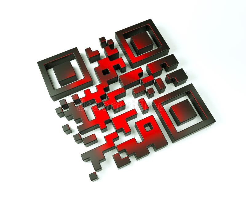 Close Up of Qr Code Scanning, 3d Render, Red Grid Scanning Barcode, 3d ...
