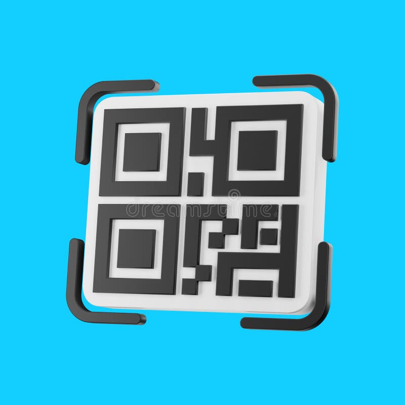 3d Qr Code Icon. 3D Rendered Digital Symbol. Stock Illustration ...