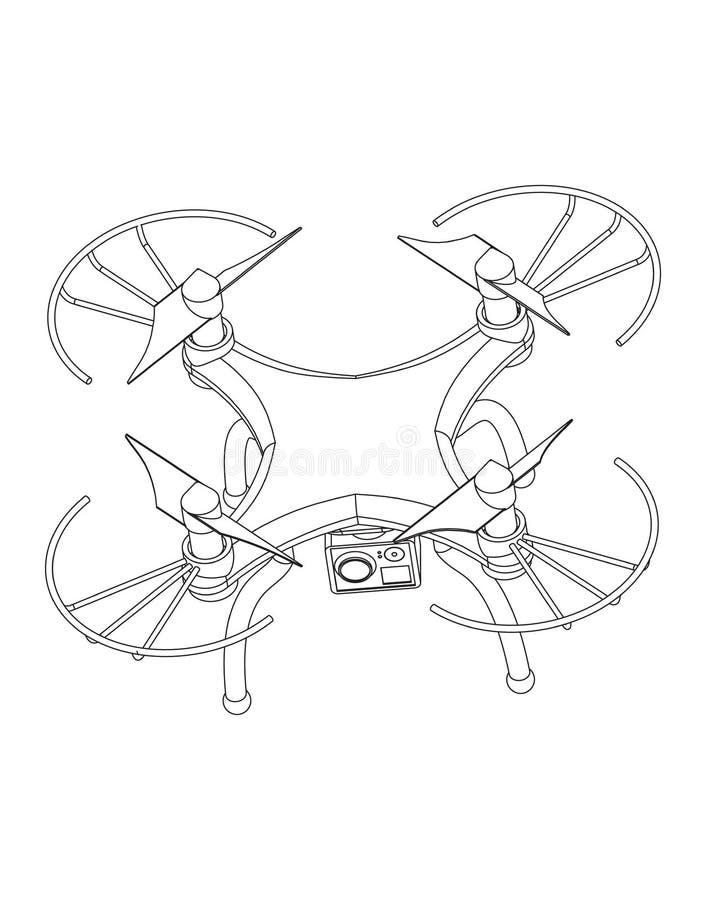 3d Model of Quadcopter and Radio Remote Control Stock Vector ...
