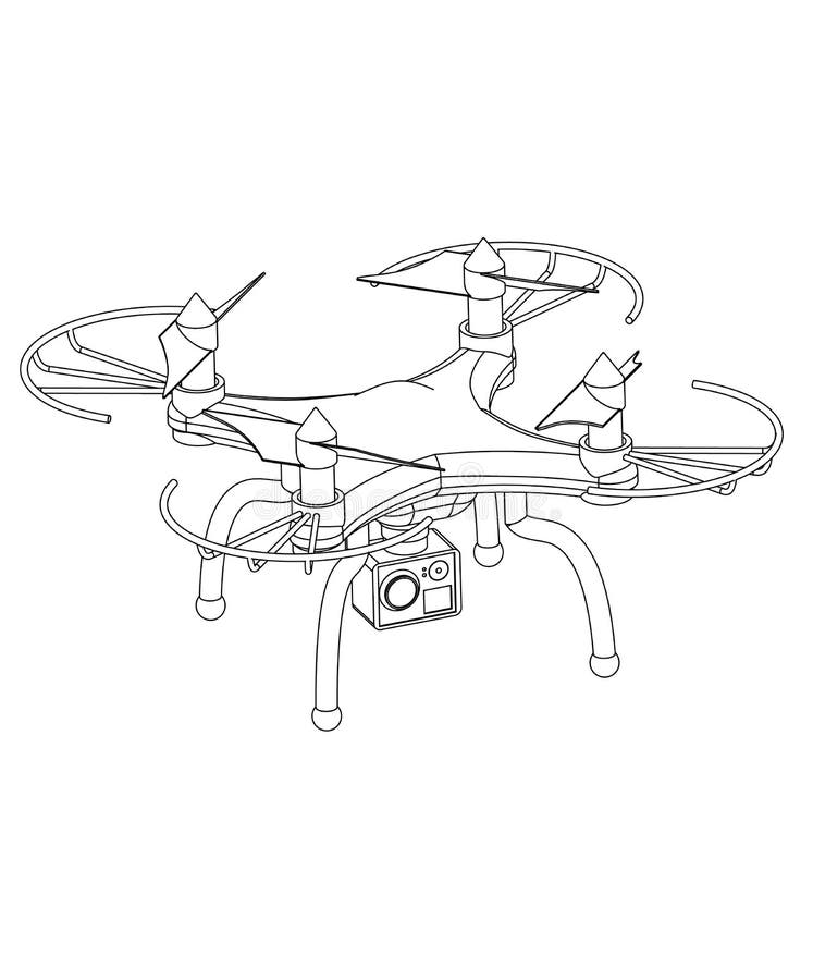 3d Quadcopter Model on a Blue Stock Vector - Illustration of concept ...