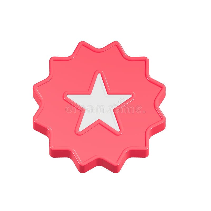 3D Quality Guarantee Star Badge Red Color Stock Illustration ...