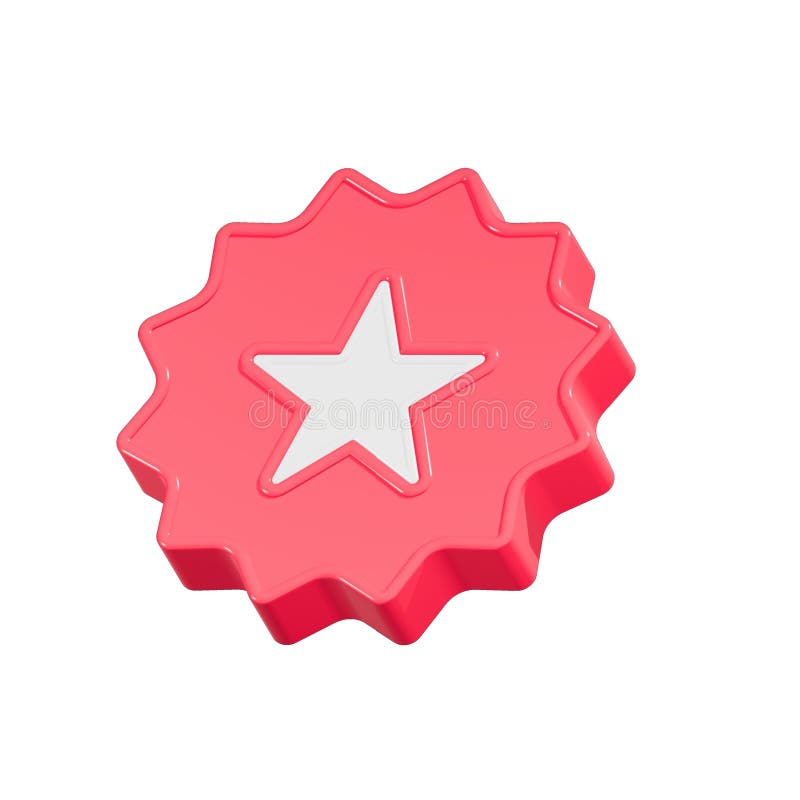 3D Quality Guarantee Star Badge Red Color Stock Illustration ...