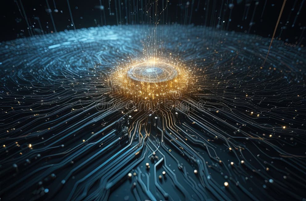 3D Quantum Computing Concept, Abstract Digital Particles. Tech Industry,research Presentations ...