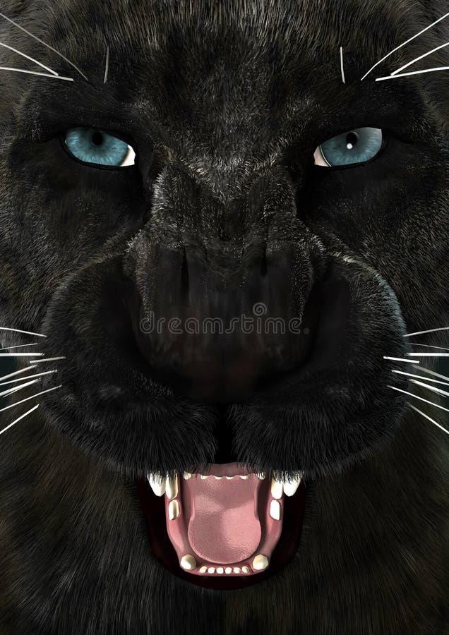 3D Que Rende a Pantera Preta Imagem de Stock - Imagem de pantera, olhar ...