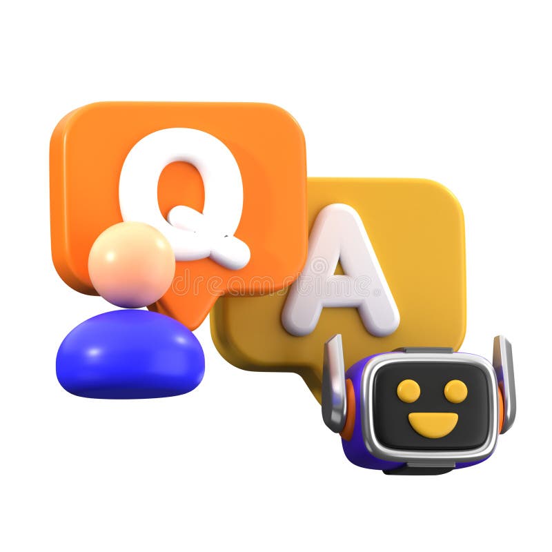 3D Question and Answer stock illustration. Illustration of chat - 368917604
