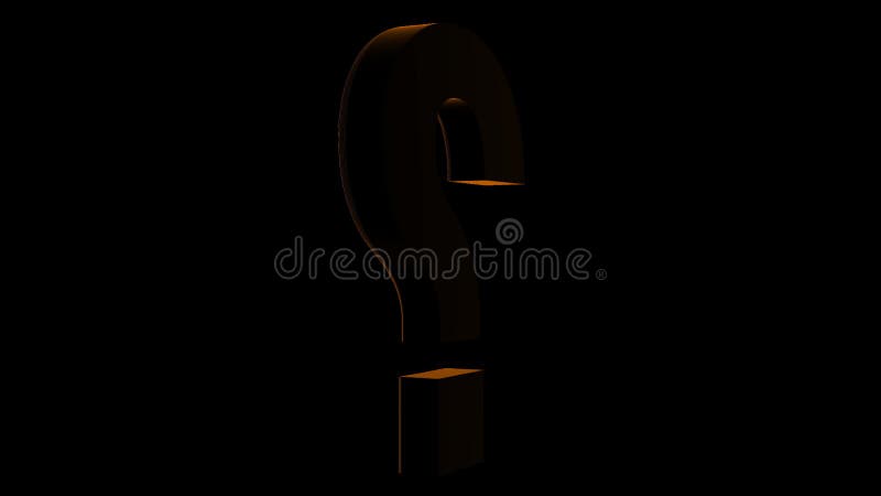 Orange 3d Question Mark Sign Rotating Loop on Black Transparent ...