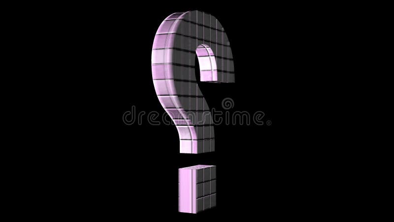 Pink Question Mark Sign Rotating Loop on Black Transparent Background ...