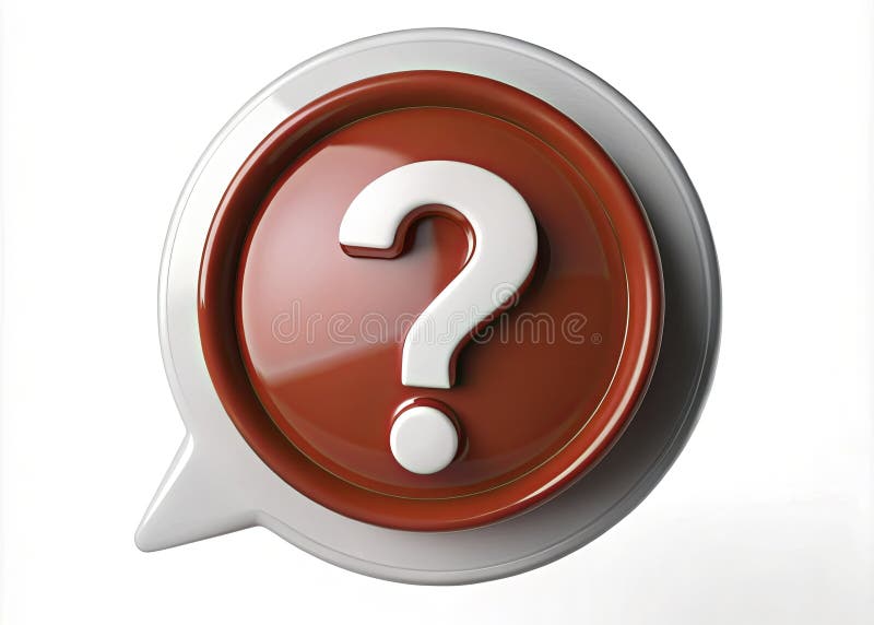 3D Question Mark Button in Speech Bubble Interactive FAQ Customer ...