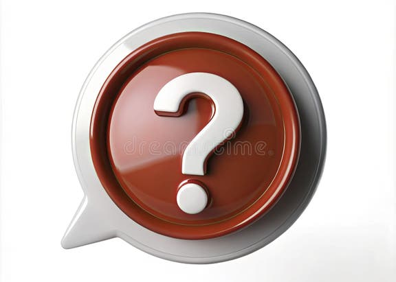 3D Question Mark Button in Speech Bubble Interactive FAQ Customer ...