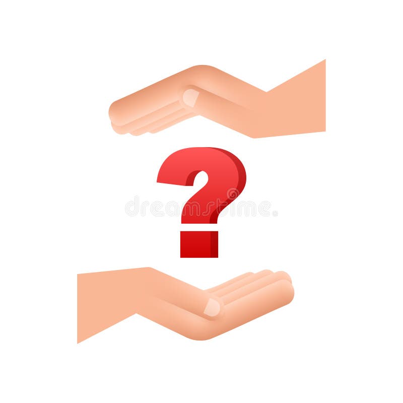 3d Question Mark in Hands for Concept Design. Technology Vector ...