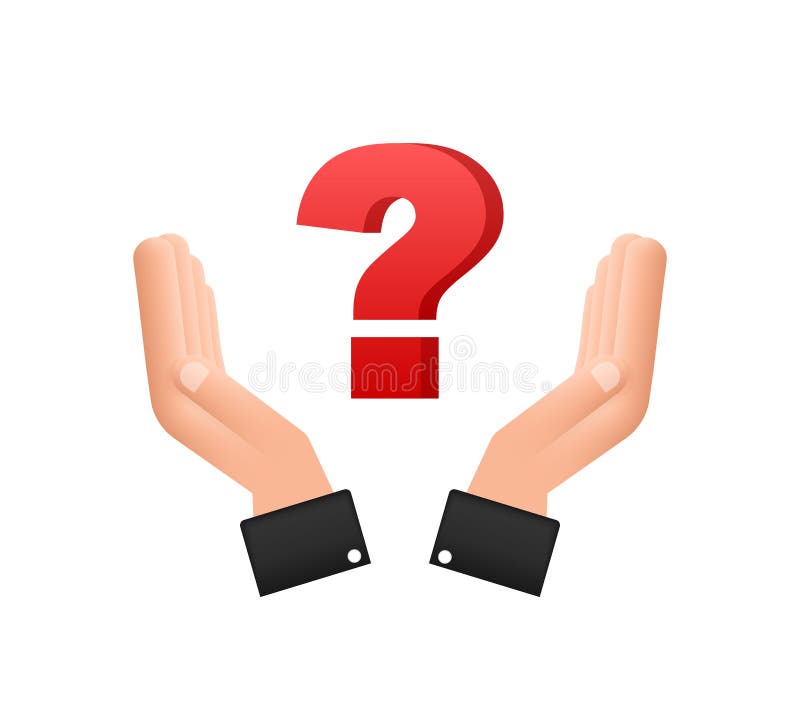 3d Question Mark in Hands for Concept Design. Technology Vector ...