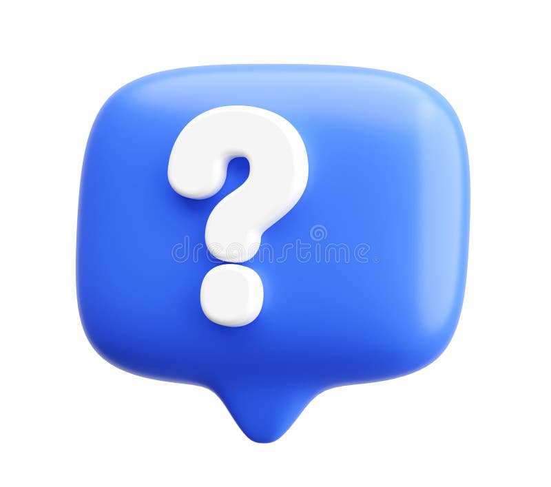 3D Question Mark Icon in Speech Bubble for Help and Knowledge Stock ...