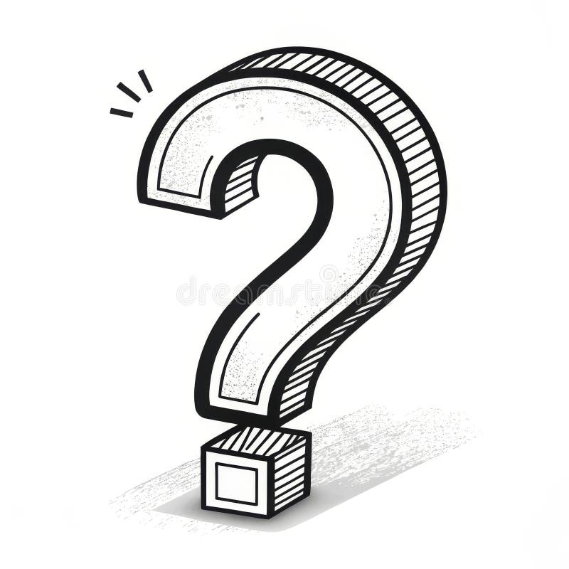 3D Question Mark Illustration Hand-Drawn Style, Vector Graphic ...