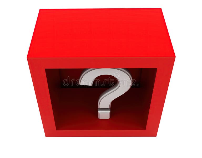 3d Question Mark Inside a Box Concept Stock Illustration - Illustration ...