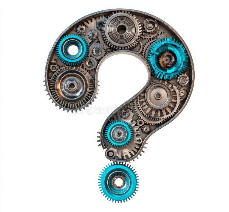 A 3D Question Mark Logo Featuring a Cyber Technology Texture Alphabet ...