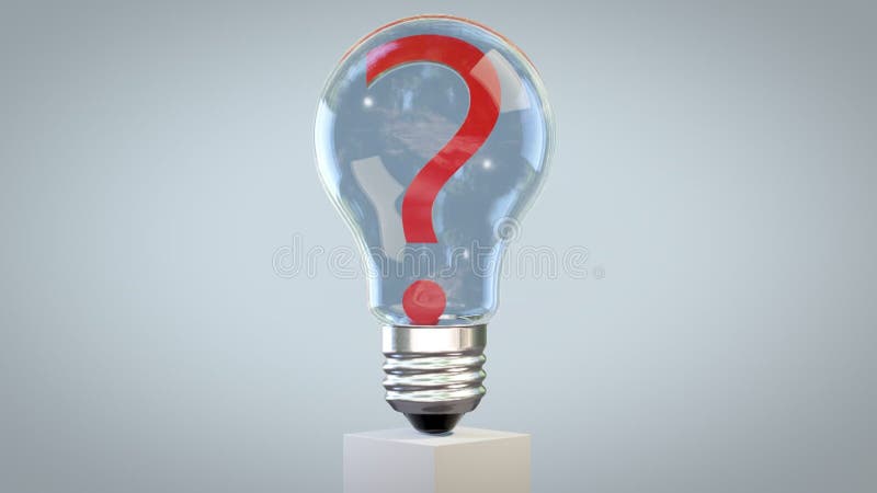 3D Question Mark Revolving Inside of a Classic Lightbulb, Loop Stock ...