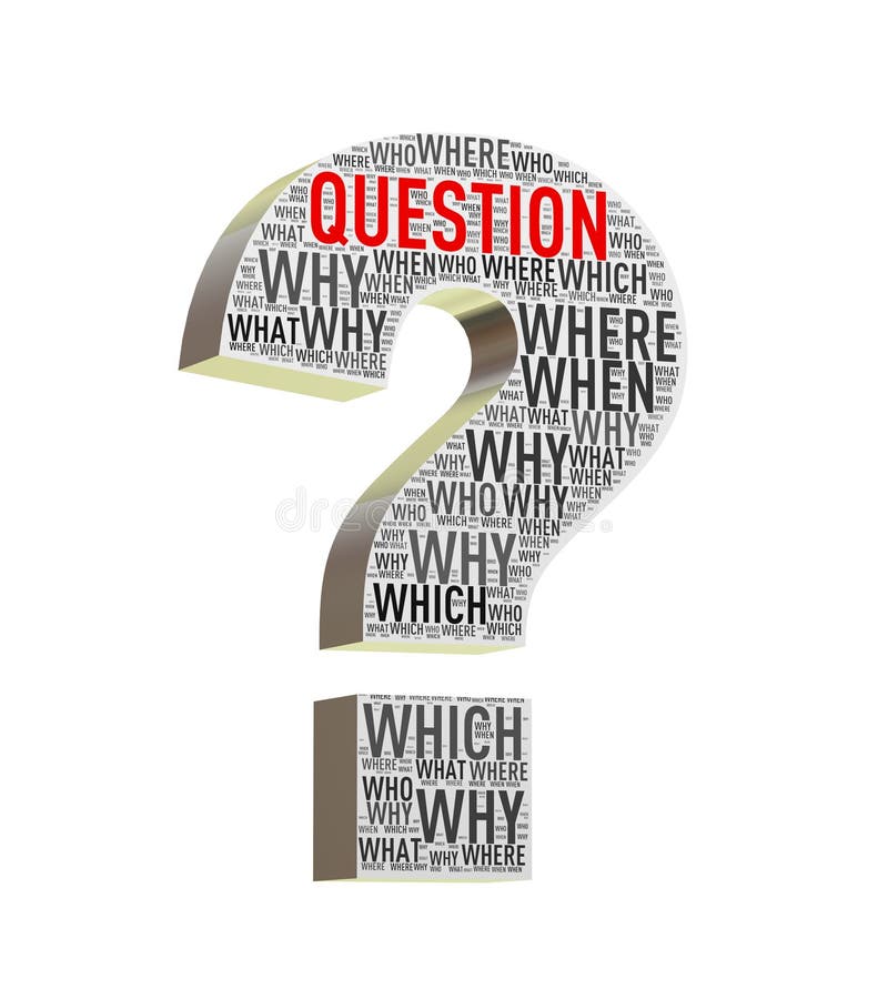 3d Question Mark Shape Wordcloud Wordtags Stock Illustration ...