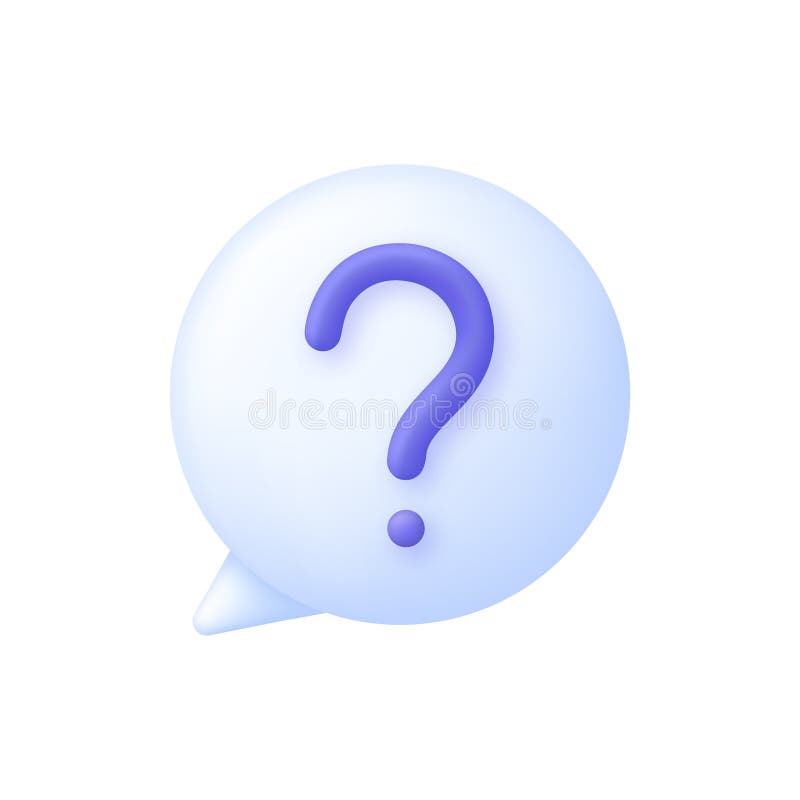 3D Question Mark on Speech Bubble. Ask for a Help Sign Stock Vector ...