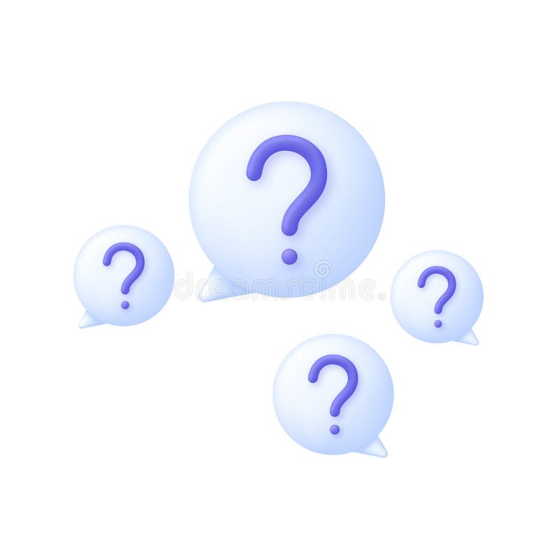 3D Question Mark on Speech Bubble. Ask for a Help Sign Stock Vector ...