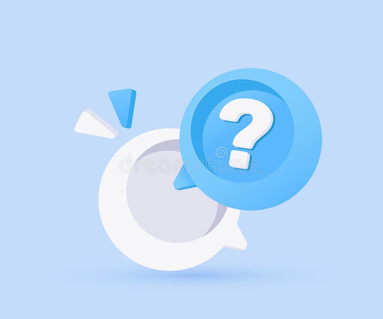 3d Question Mark Speech Bubble Icon Design Vector Stock Illustration ...