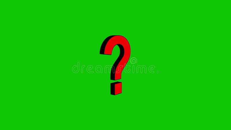 3D Question Mark Spinning on Green Screen Background Stock Video ...